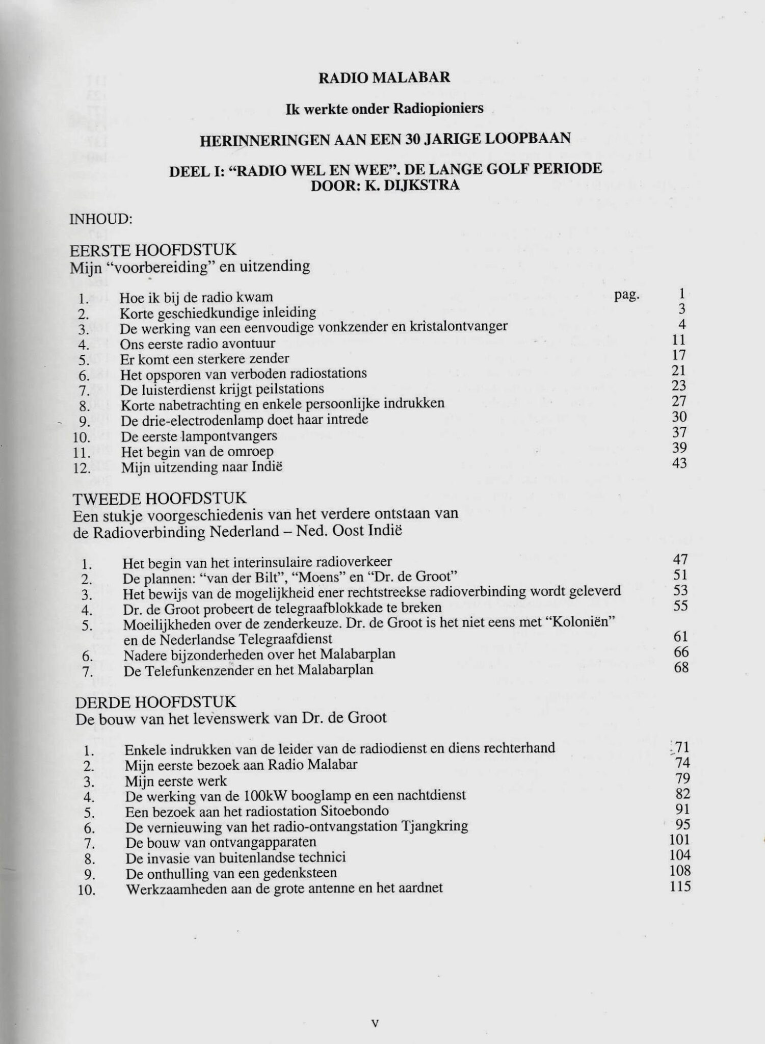 1947, Kl. Dijkstra, Radio Malabar – Radiohist.be